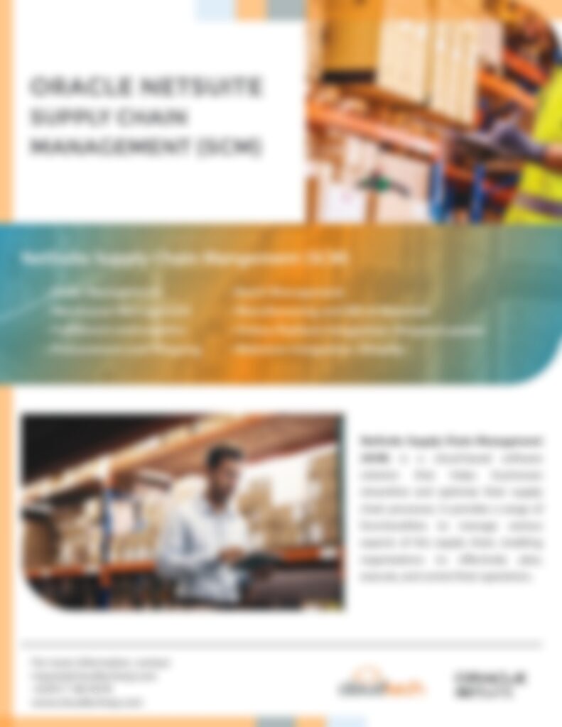 Netsuite Supply Chain Management - Manage your SCM